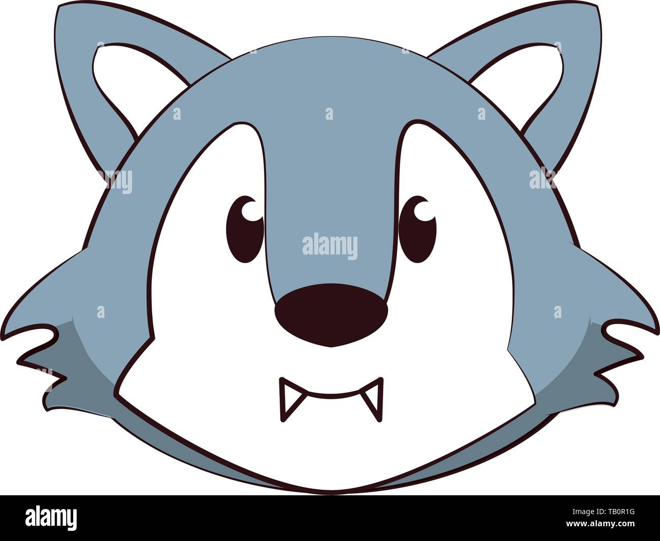 wolf head wildlife cute animal cartoon Stock Vector Image & Art - Alamy