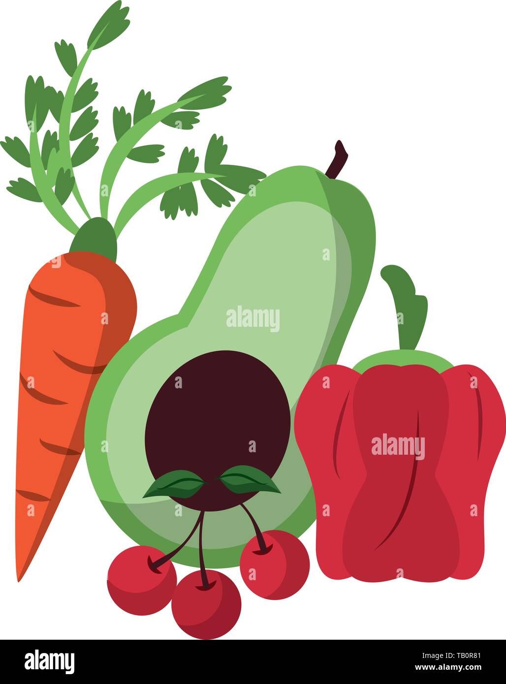 Vegetables healthy food cartoon isolated Stock Vector Image & Art - Alamy