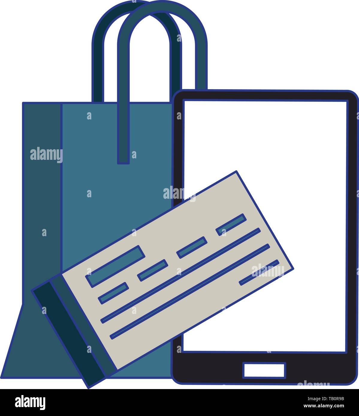 Shopping and sales symbols blue lines Stock Vector Image & Art - Alamy