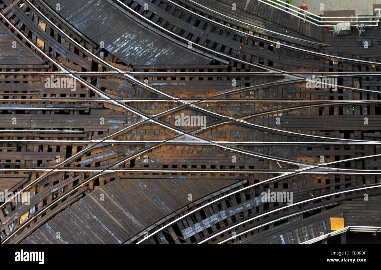 Chicago CTA L Tracks in downtown Loop, Chicago, Illinois, USA Stock ...