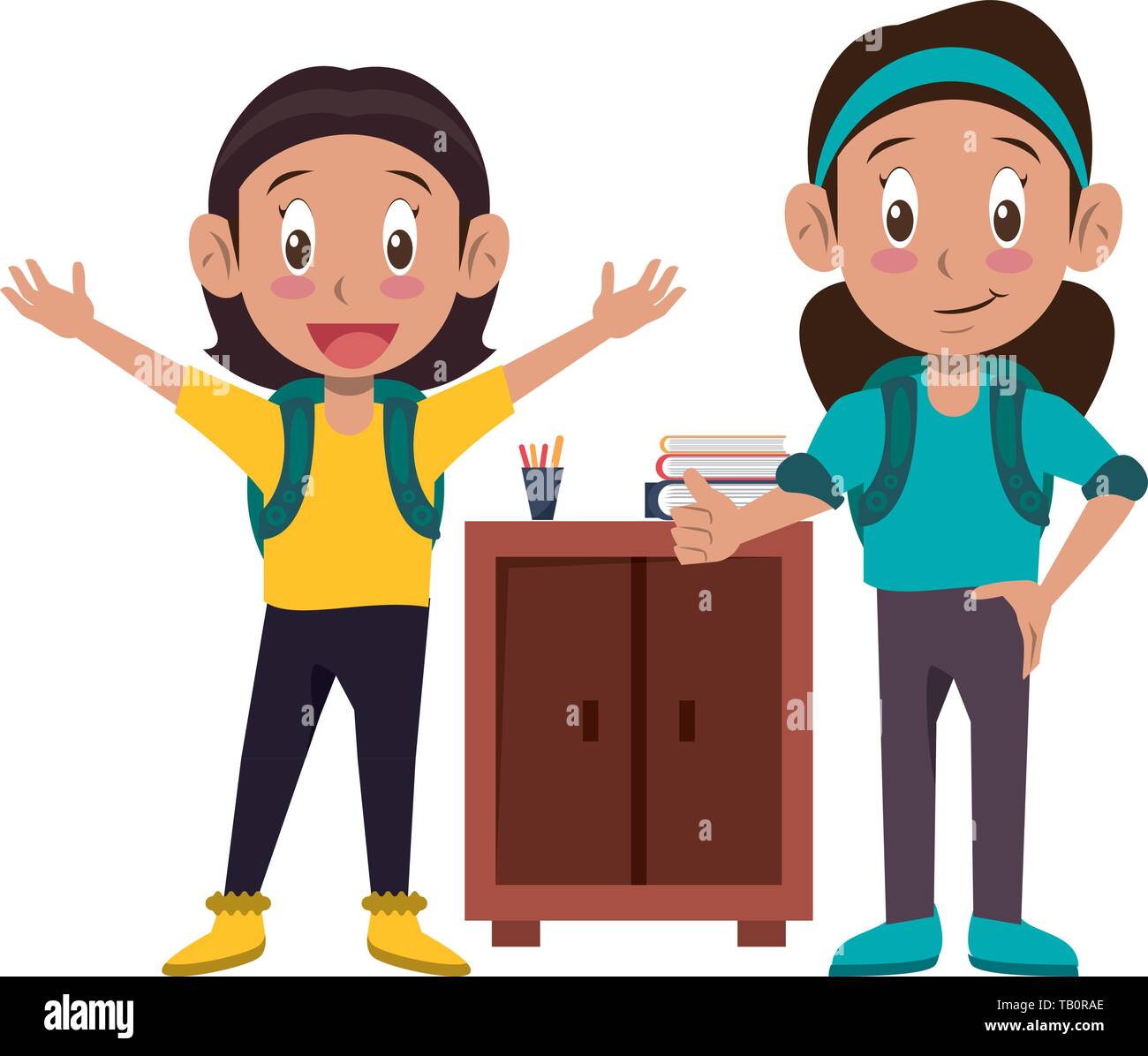 Students kids in school cartoon Stock Vector Image & Art - Alamy