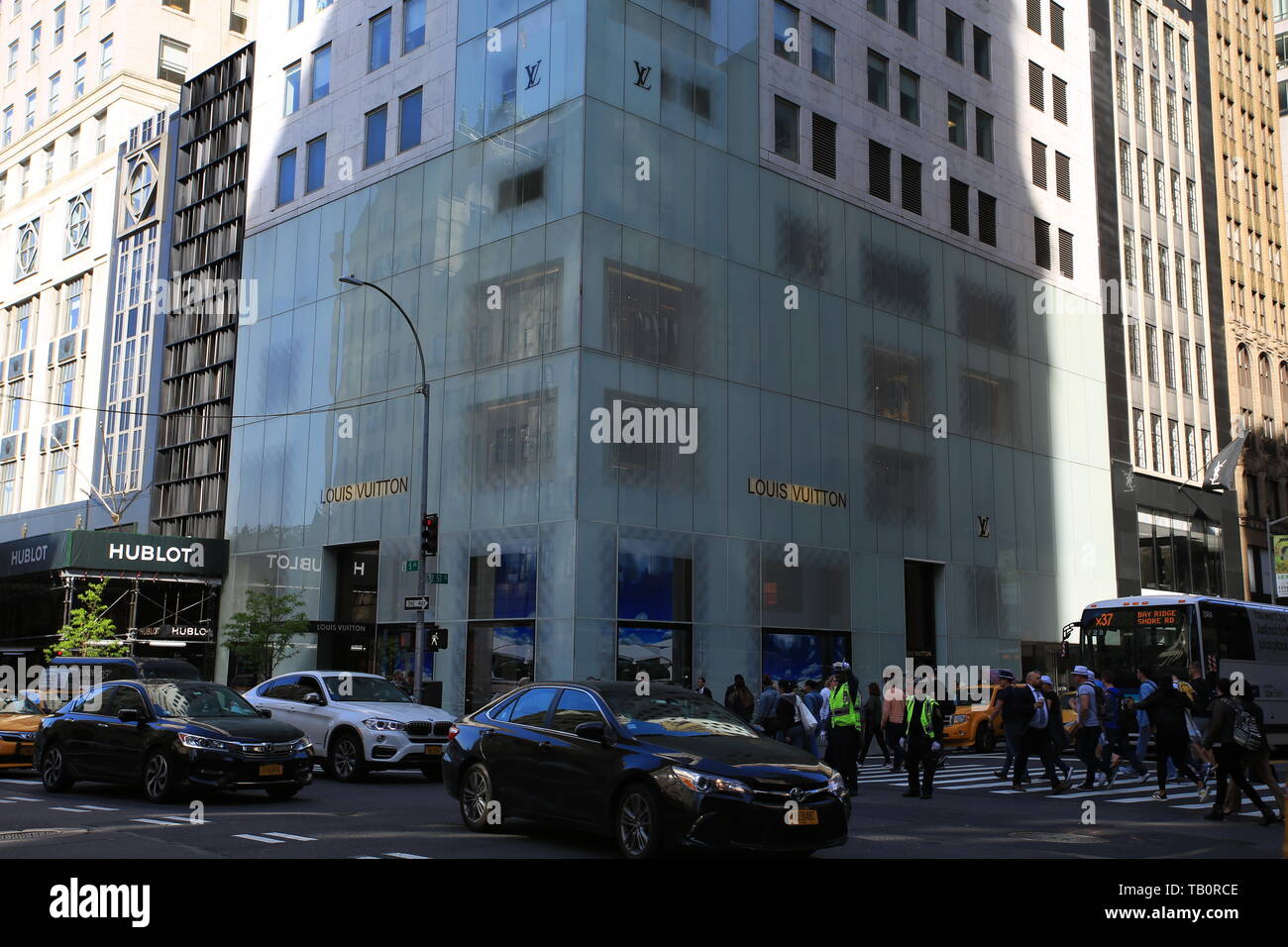 LV, is a fashion company founded in 1854 by Louis Vuitton Stock Photo ...