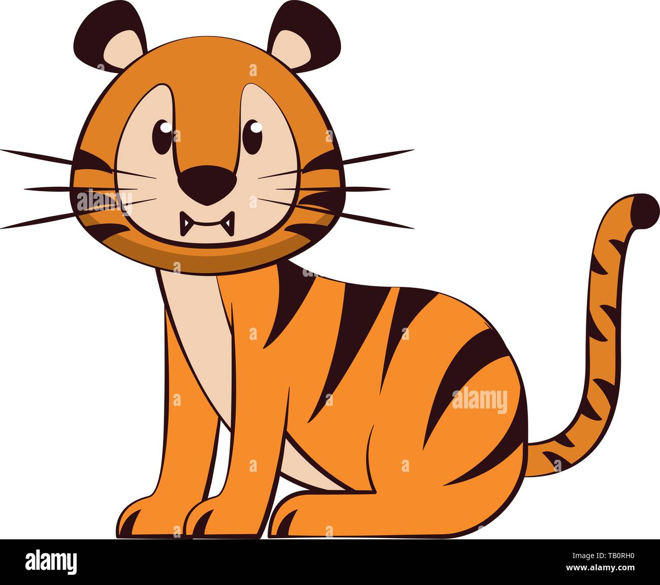 Tiger wildlife cute animal cartoon Stock Vector Image & Art - Alamy