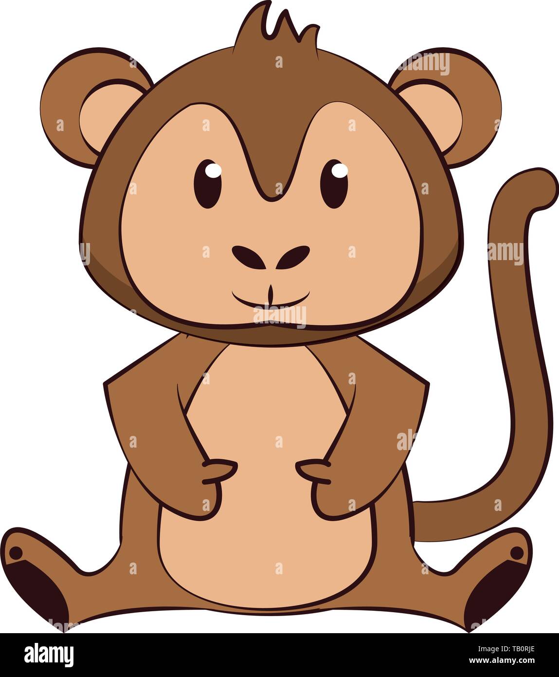Monkey wildlife cute animal cartoon Stock Vector Image & Art - Alamy
