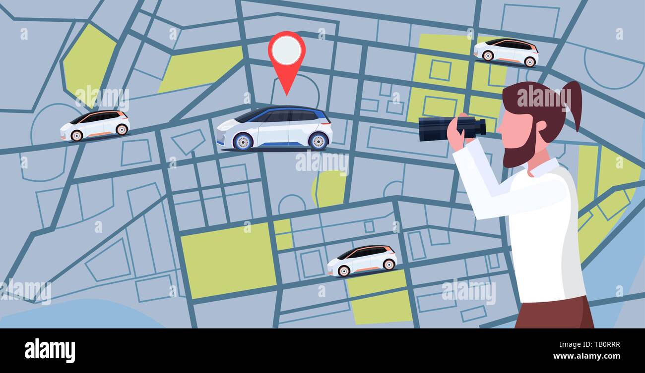 Taxi driver looking map Stock Vector Images - Alamy