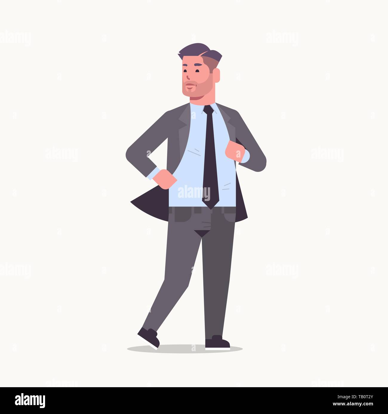 businessman in formal wear standing pose smiling male cartoon character ...
