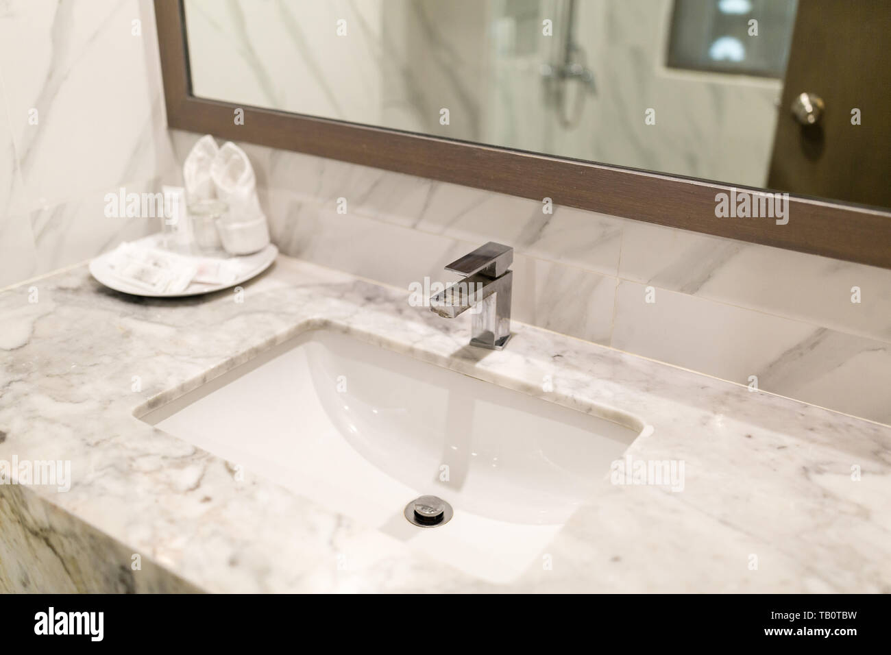 Modern hygienic wash tap in the bathroom on resort hotel Stock Photo ...