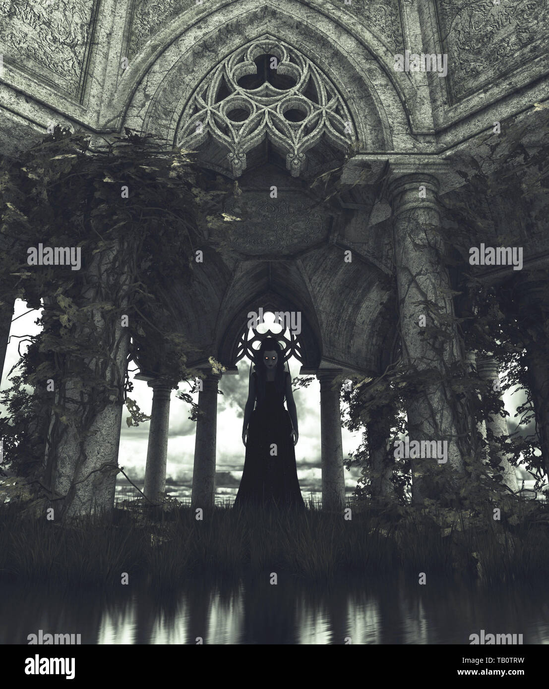 Creepy image woman standing in hi-res stock photography and images - Alamy