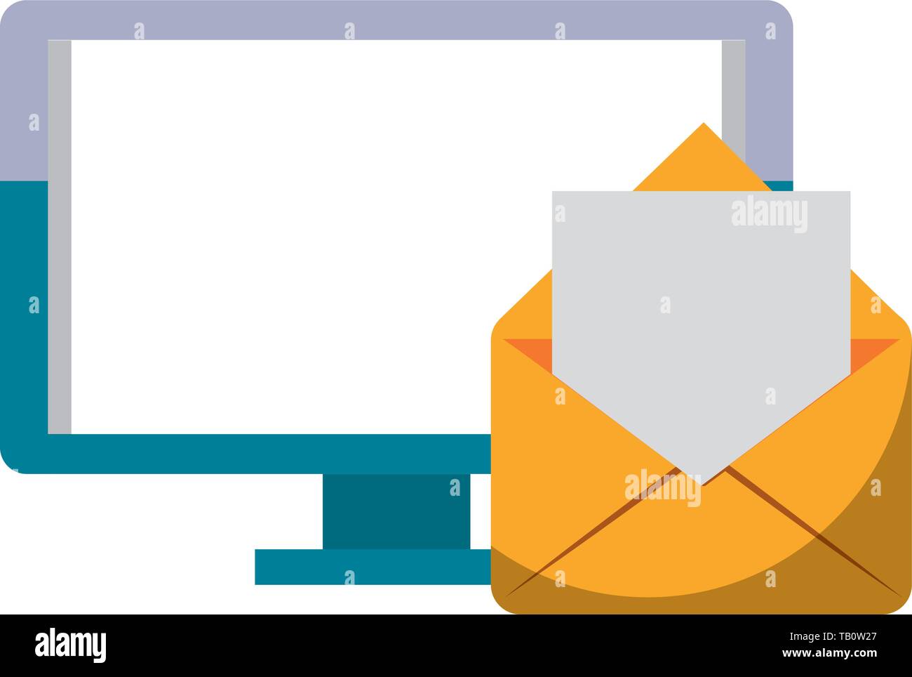 Computer screen and email symbol isolated Vector illustration Stock ...