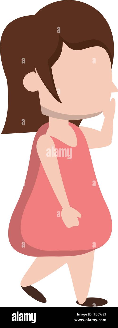 Beautiful girl cartoon isolated Vector illustration Stock Vector Image ...