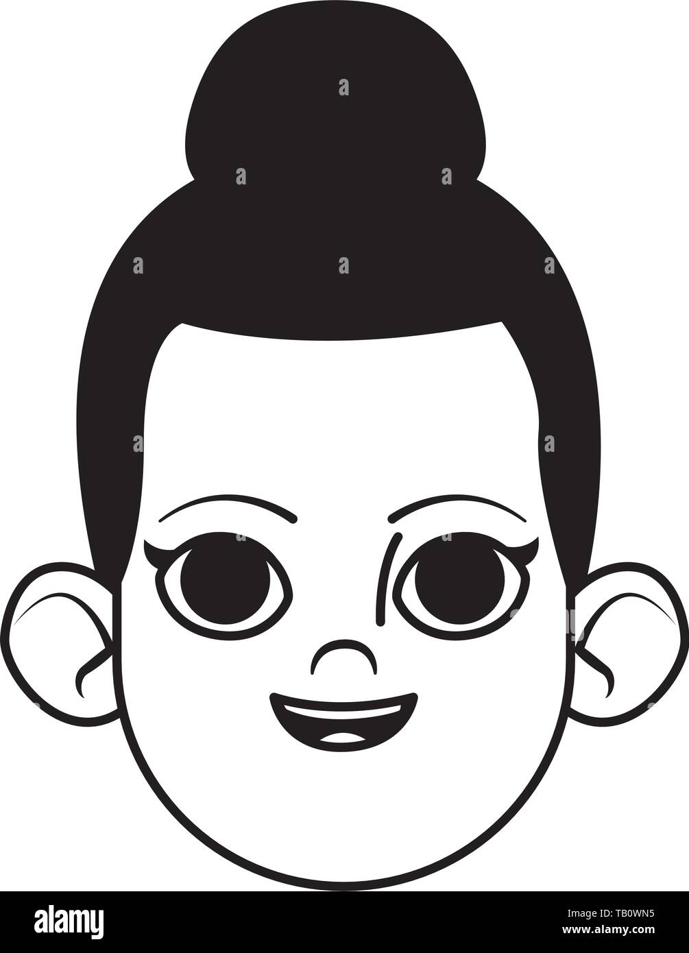 little kid avatar profile picture black and white Stock Vector Image ...
