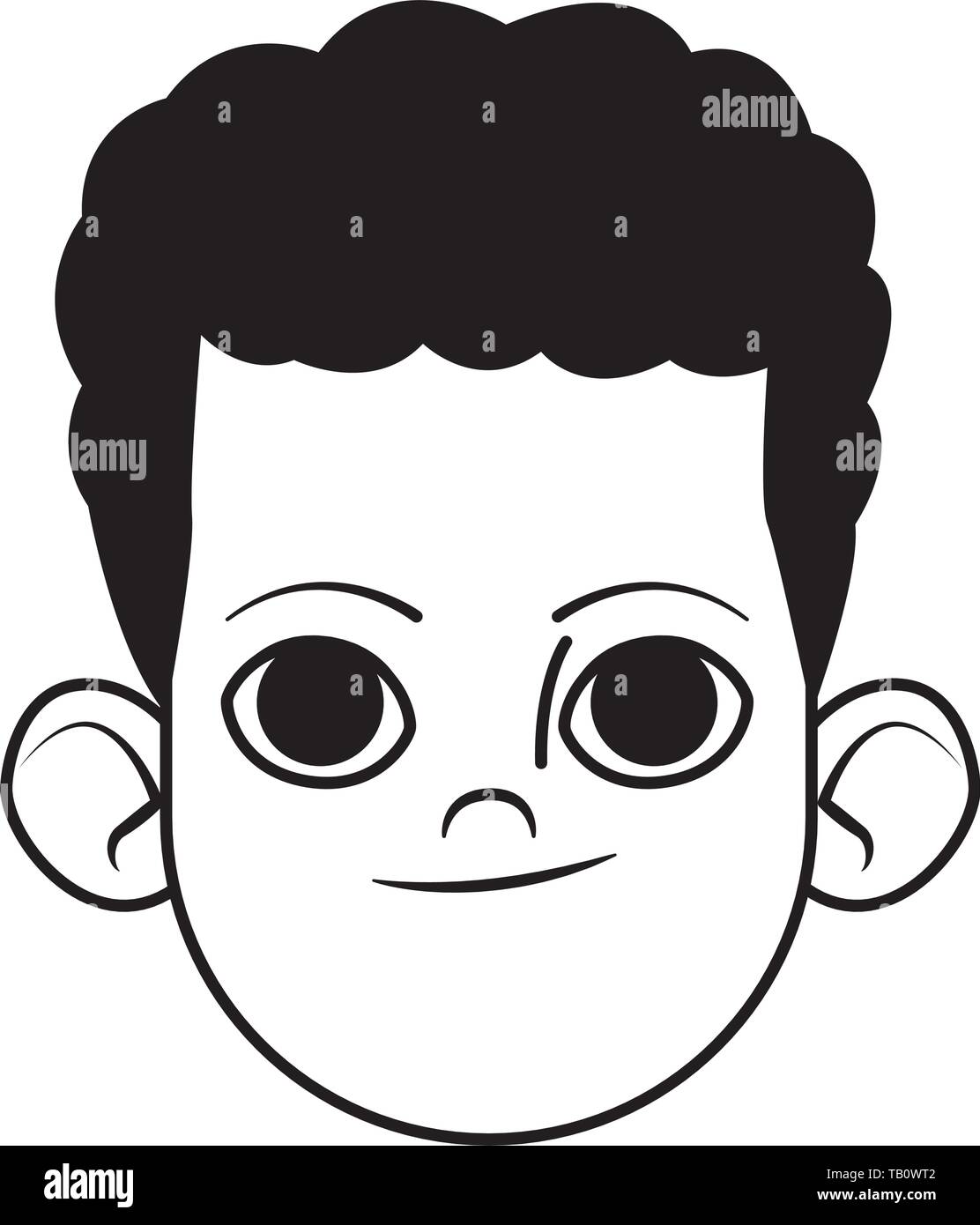 little kid avatar profile picture black and white Stock Vector Image ...