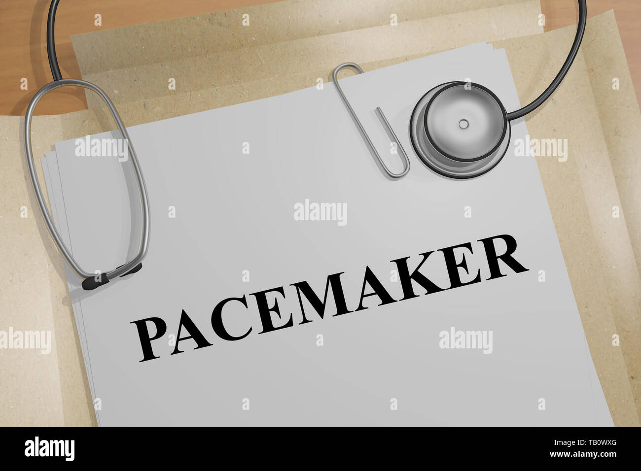 3D illustration of PACEMAKER title on a medical document Stock Photo ...