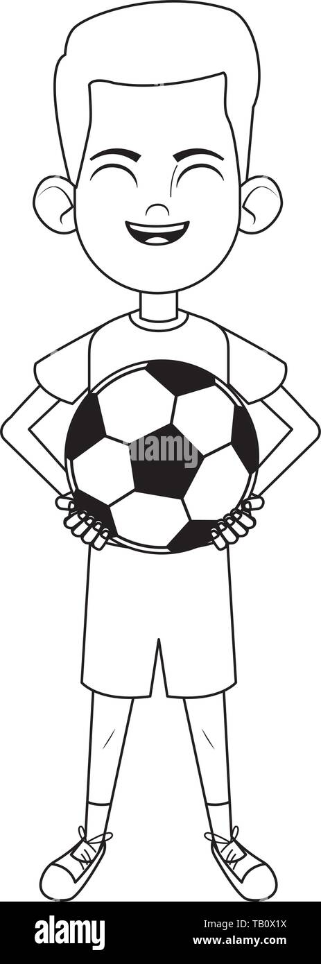 little kid avatar cartoon character black and white Stock Vector Image ...