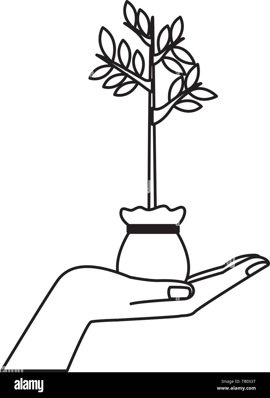 Growing Plant Clipart Black And White