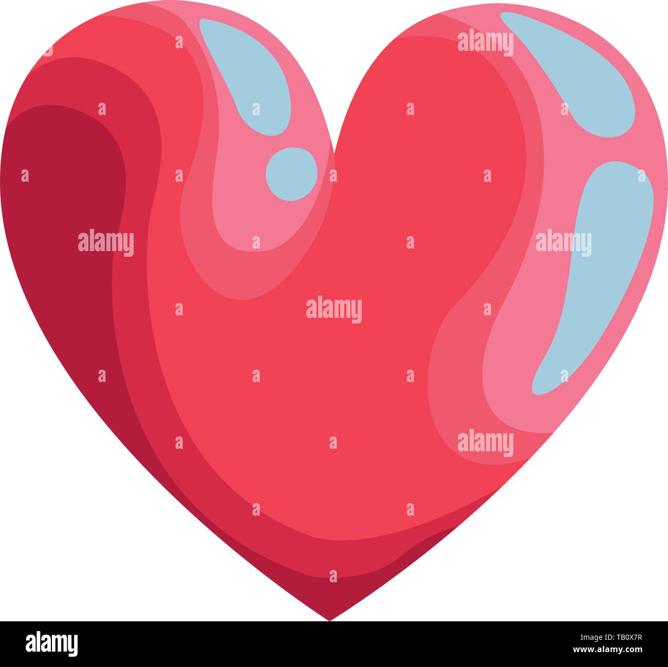 red heart bright icon cartoon Stock Vector Image & Art - Alamy