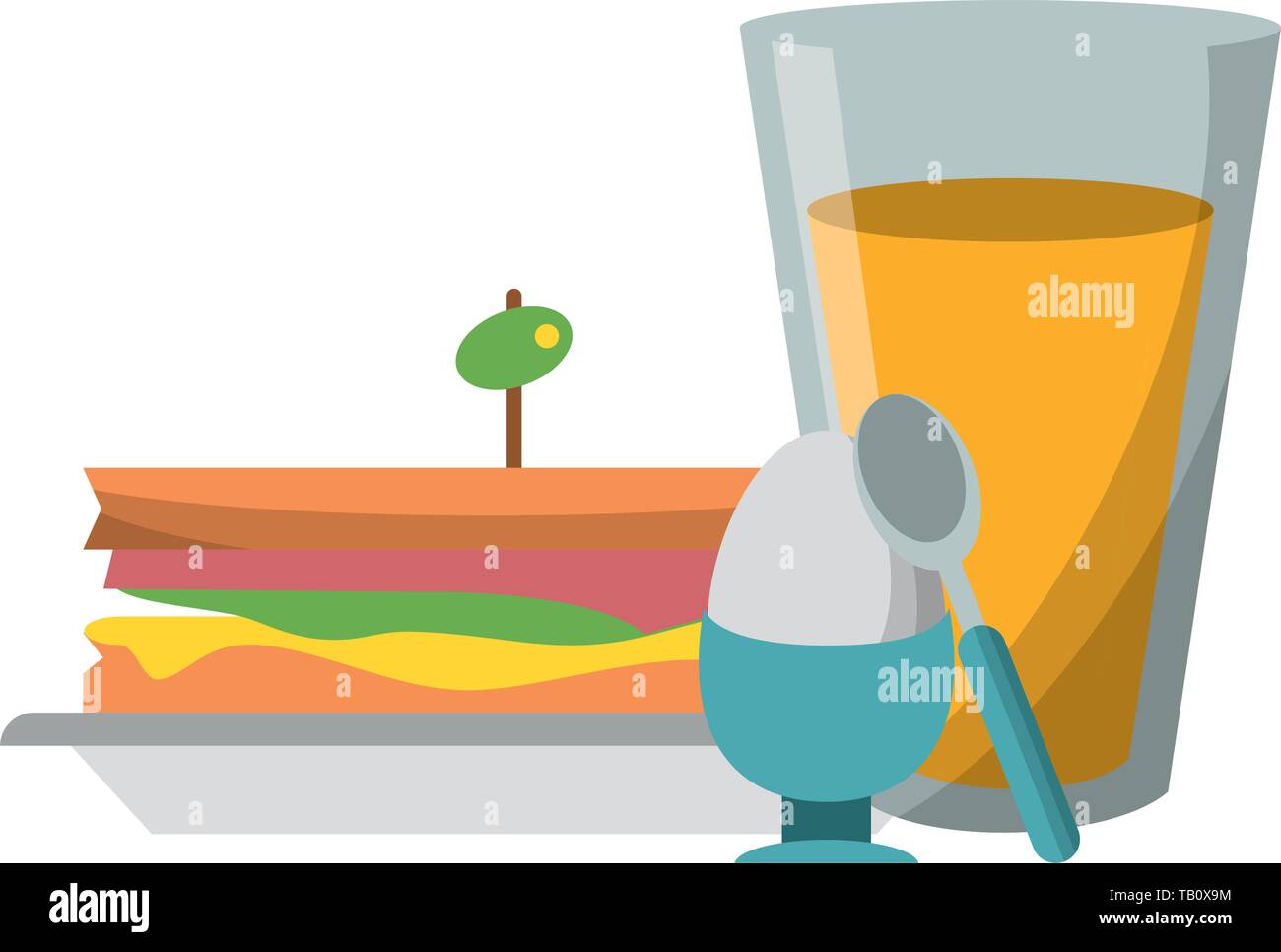 Breakfast morning food cartoons Vector illustration Stock Vector Image ...