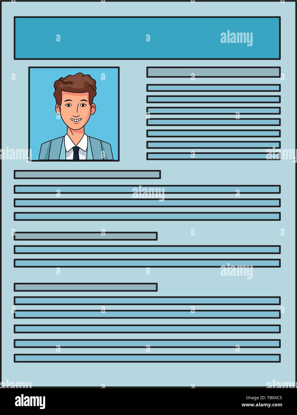 businessman avatar profile picture in curriculum vitae Stock Vector ...