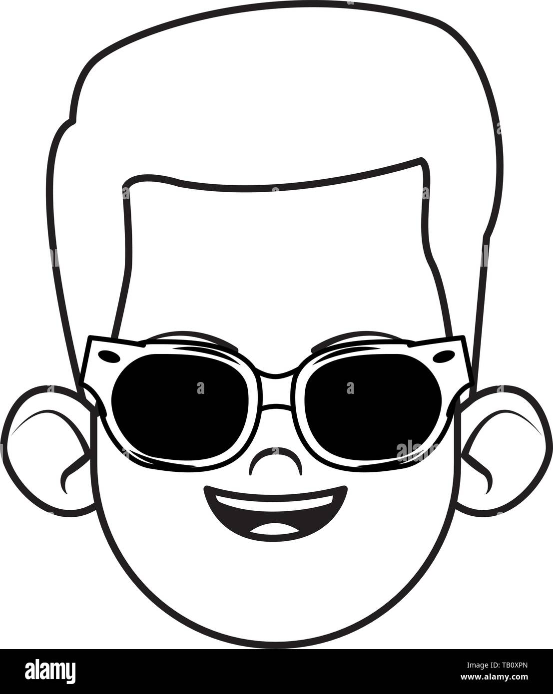 little kid avatar profile picture black and white Stock Vector Image ...