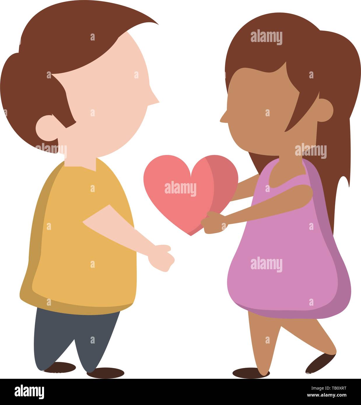 Kids in love cartoon Vector illustration Stock Vector Image & Art - Alamy