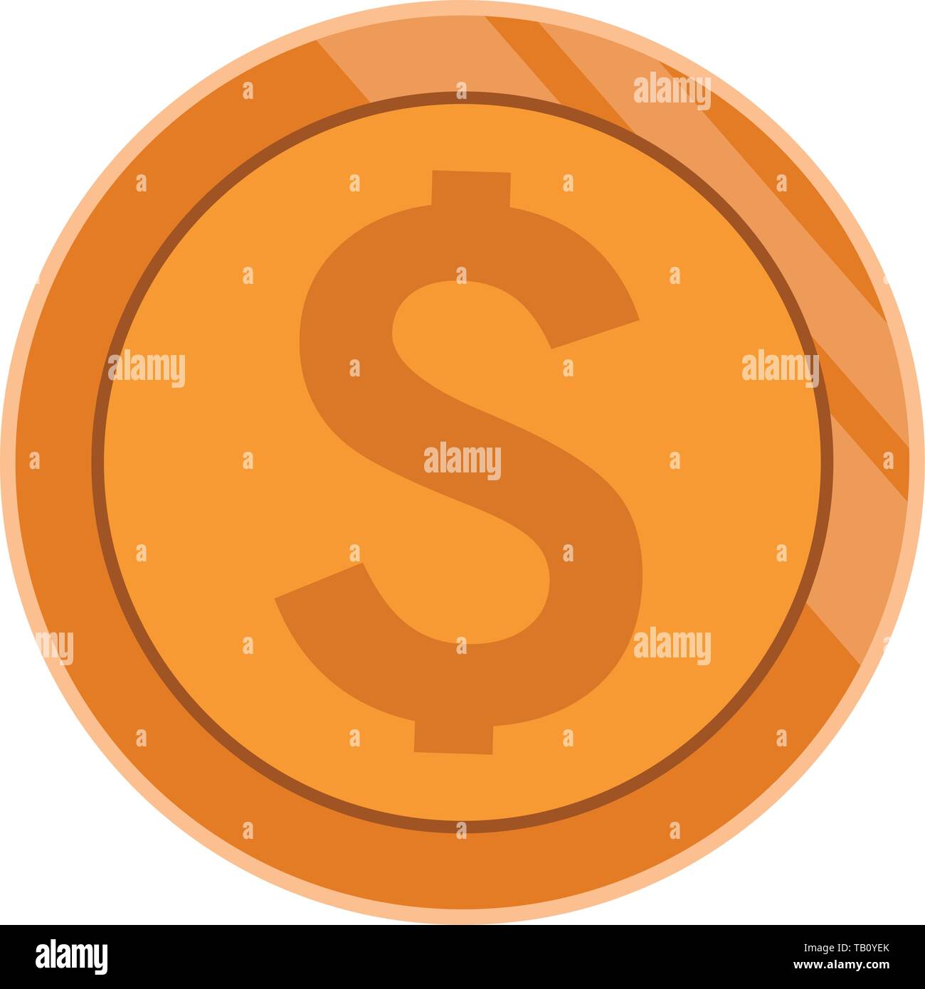 big coin with money sign Stock Vector Image & Art - Alamy