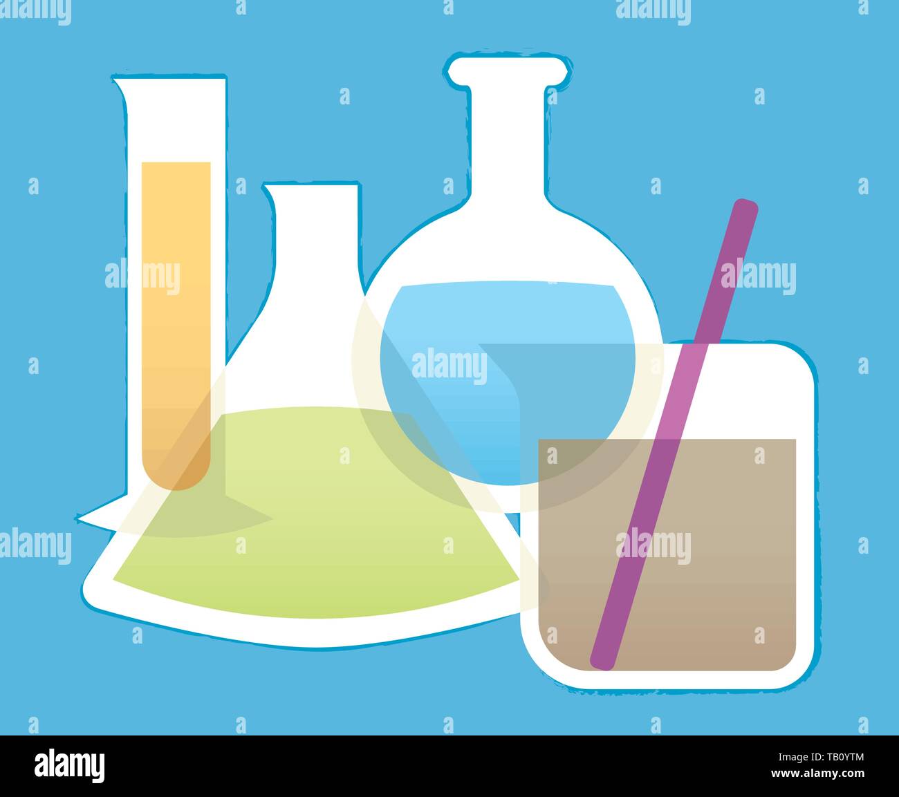 Test tubes colored liquid chemical Stock Vector Images - Alamy