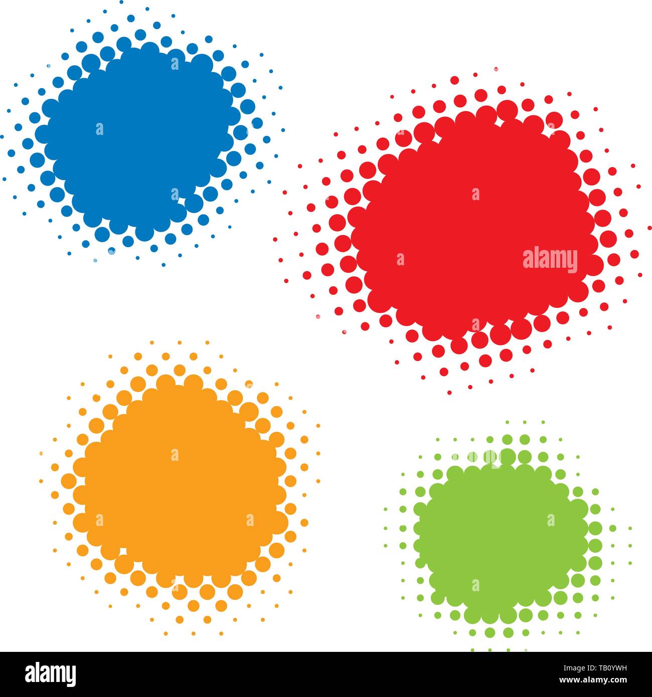 Vector illustration. Four plain offset dots in different sizes and ...