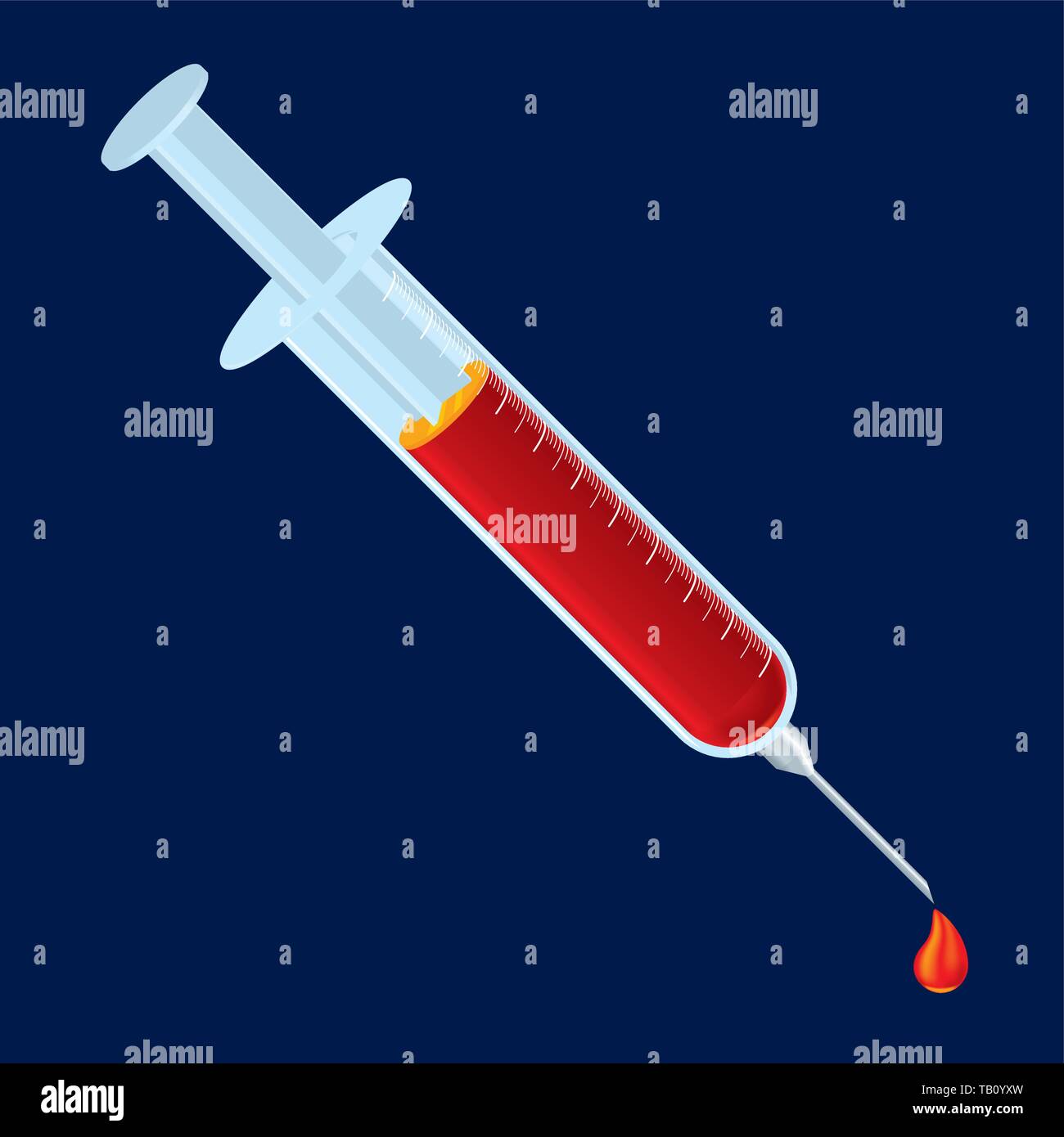 Vector illustration. Full syringe icon with red liquid inside Stock ...