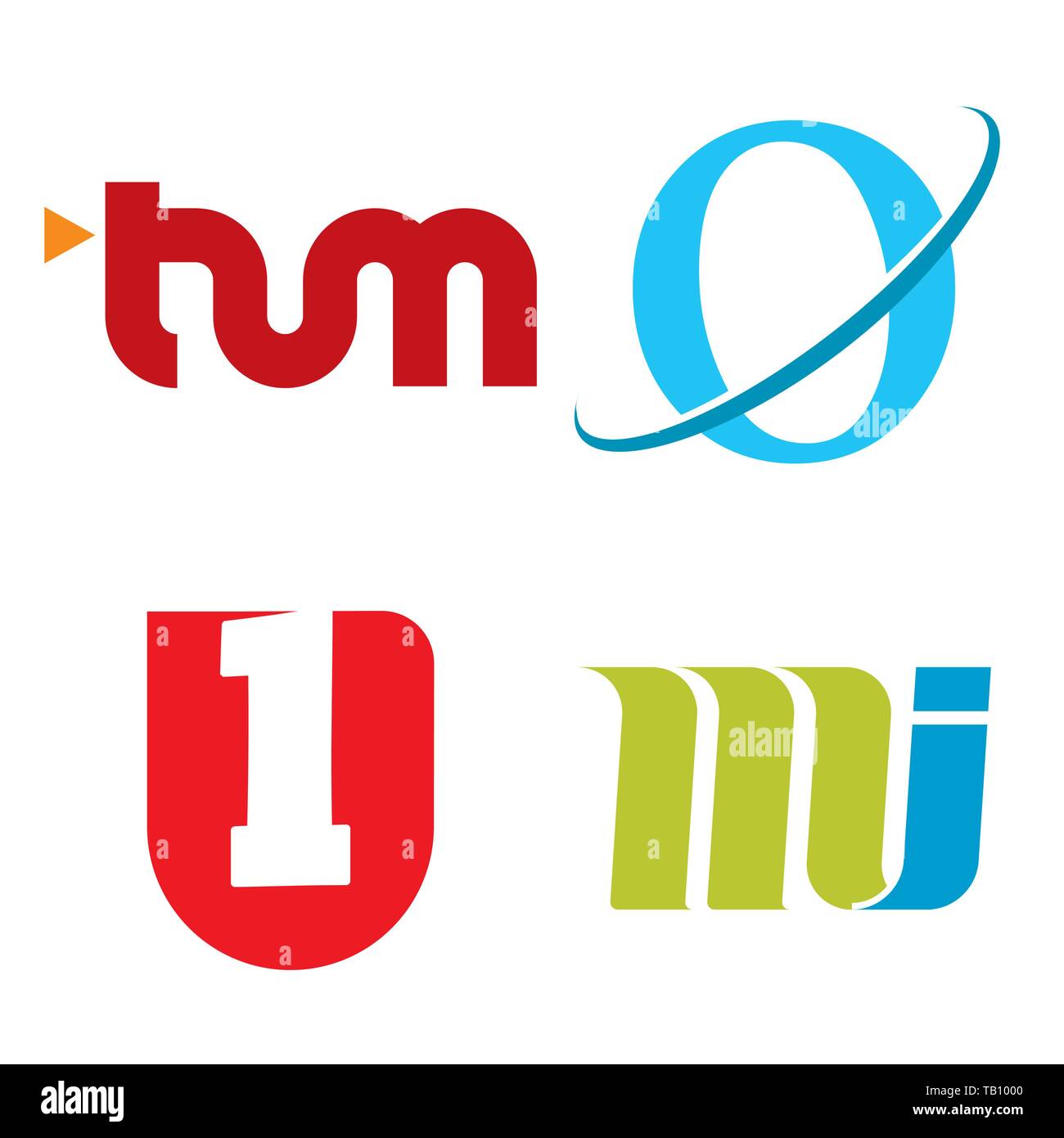 Vector illustration. Four text icons in geometric shape. Clean and ...