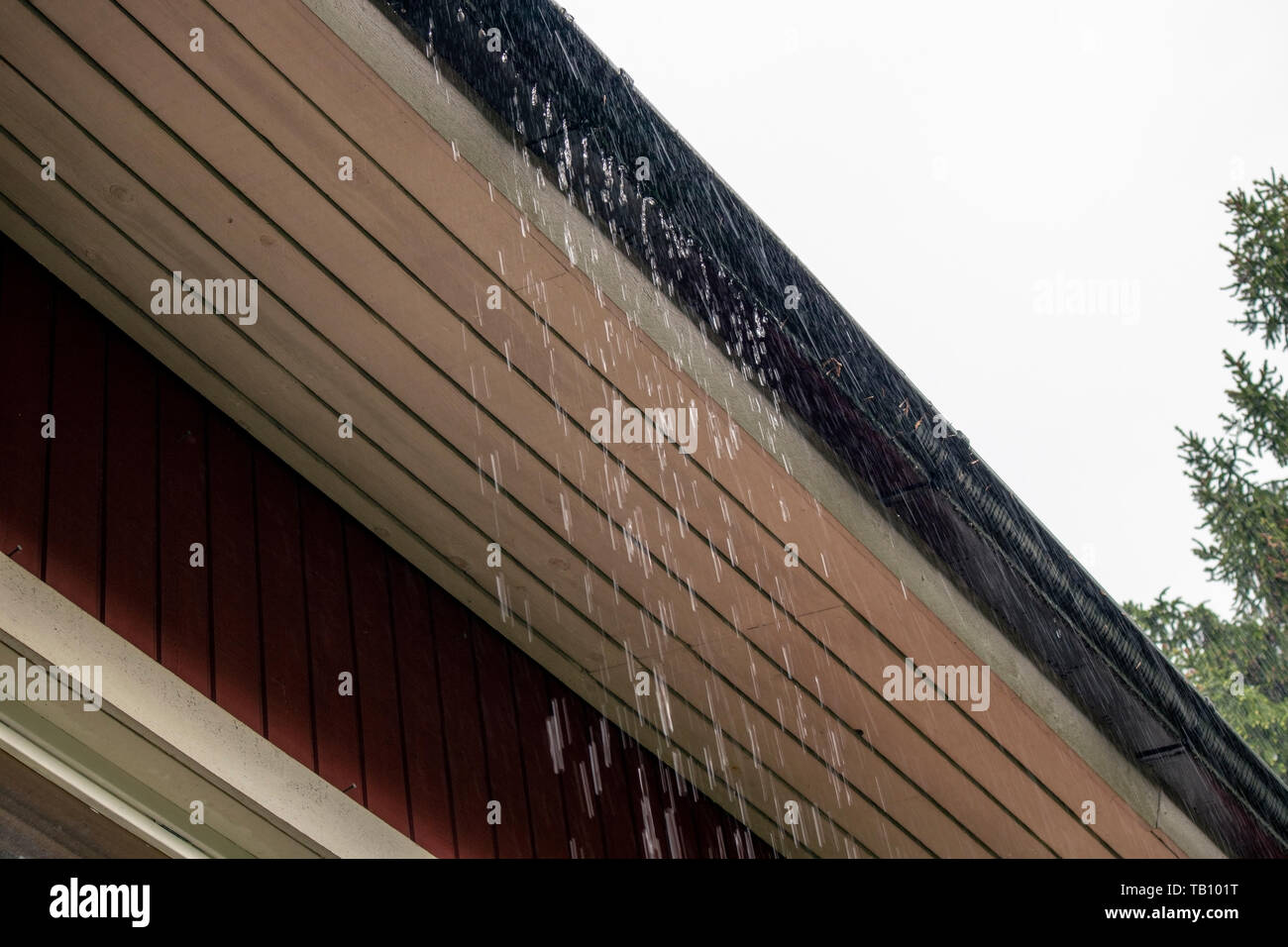 rain drop down on eaves in rainy day Stock Photo - Alamy