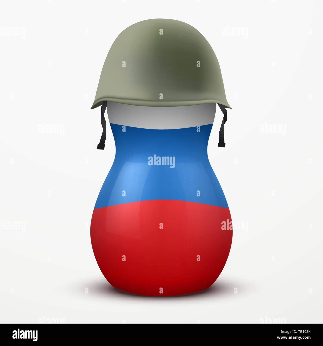 Russian matrioshka in military helmets and flag color Stock Vector ...