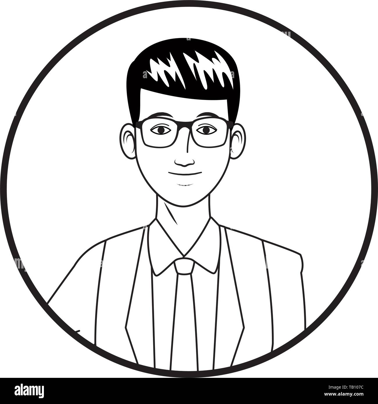 businessman avatar cartoon character profile picture black and white ...