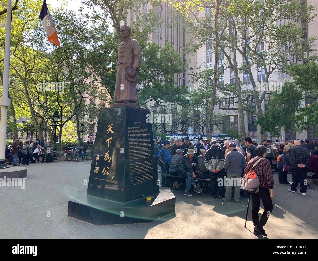 New York- 12 May 2019- elderly chinese stay in the columbus park in ...