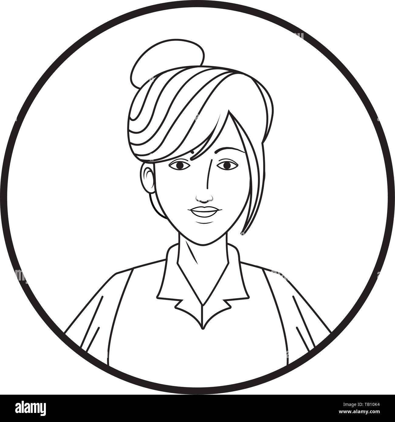 businesswoman avatar profile picture in round icons black and white ...