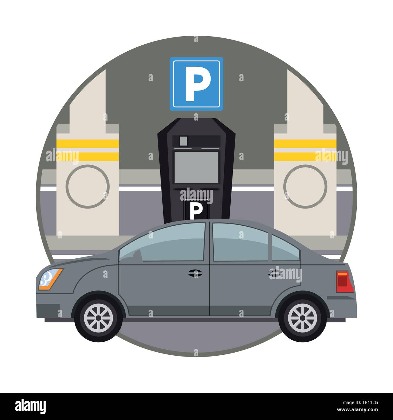 Round car parking lot Stock Vector Images - Alamy