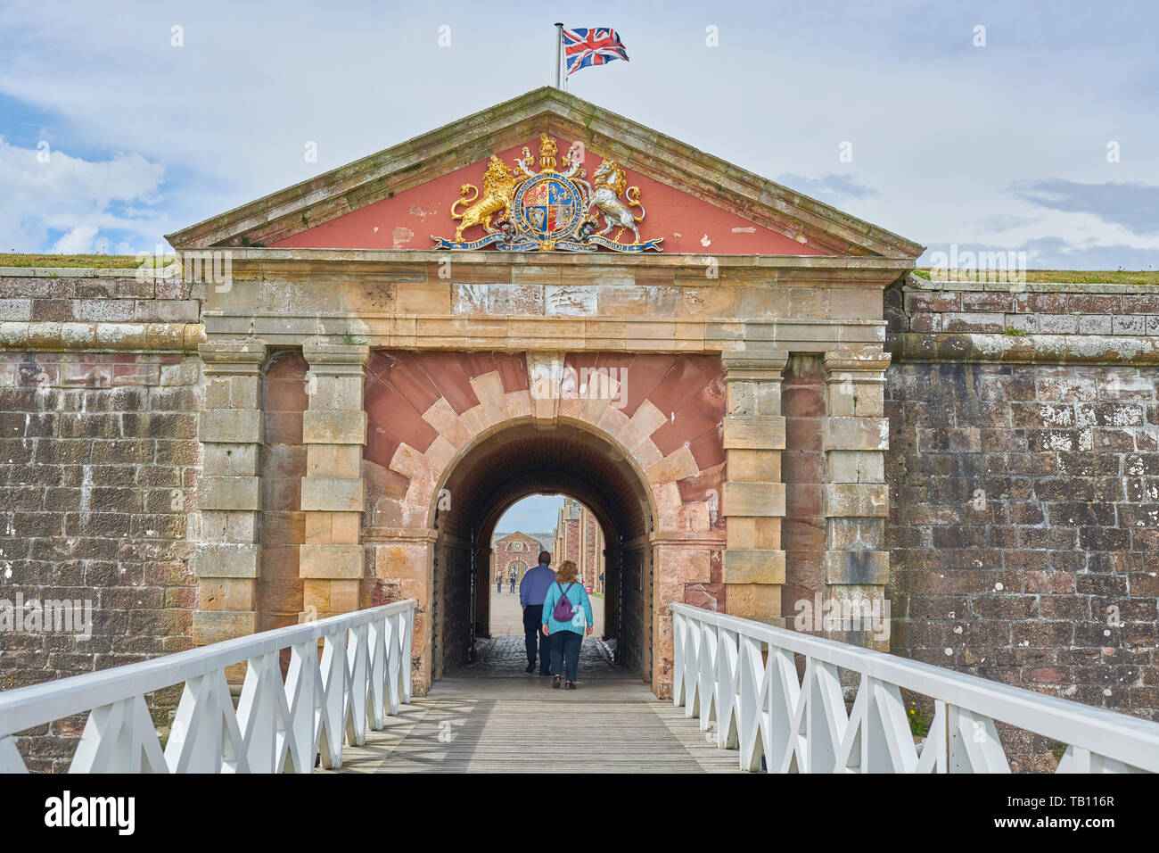 Entrance bridge spanning a ditch at Fort George which was built after ...