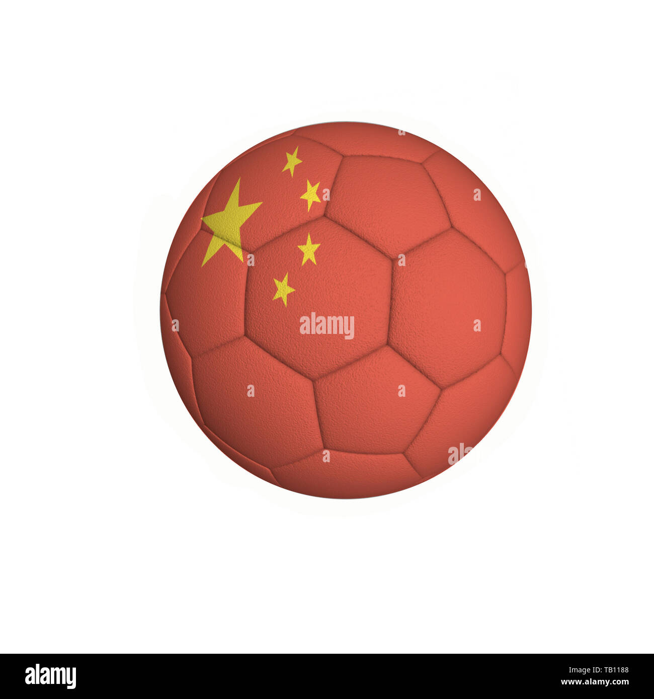 Soccer ball with a Chinese flag isolated on white background Stock ...