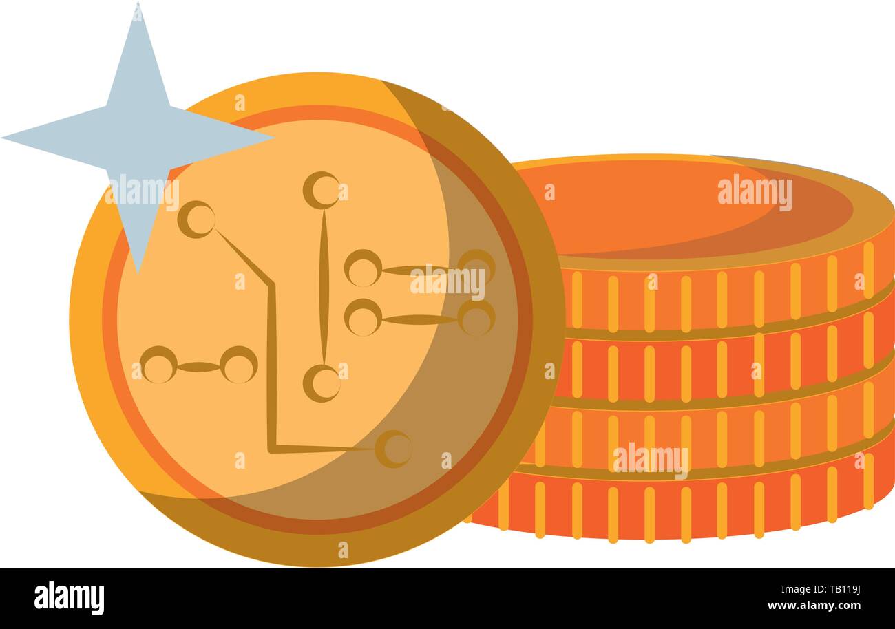 Cryptocurrency coins money isolated Vector illustration Stock Vector ...