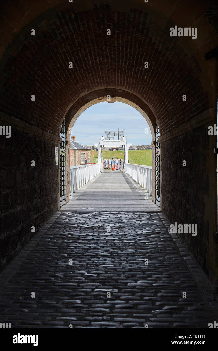 Entrance bridge spanning a ditch at Fort George which was built after ...