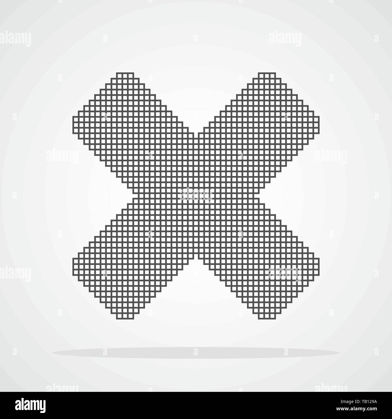 Pixel art design of X - cross. Vector illustration. Abstract reject ...