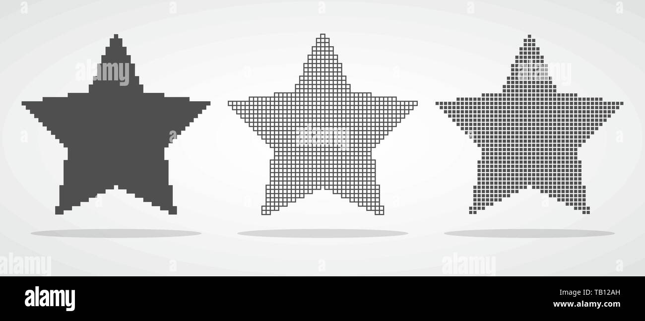 Pixel art design of a Star icon. Vector illustration. Abstract Star ...