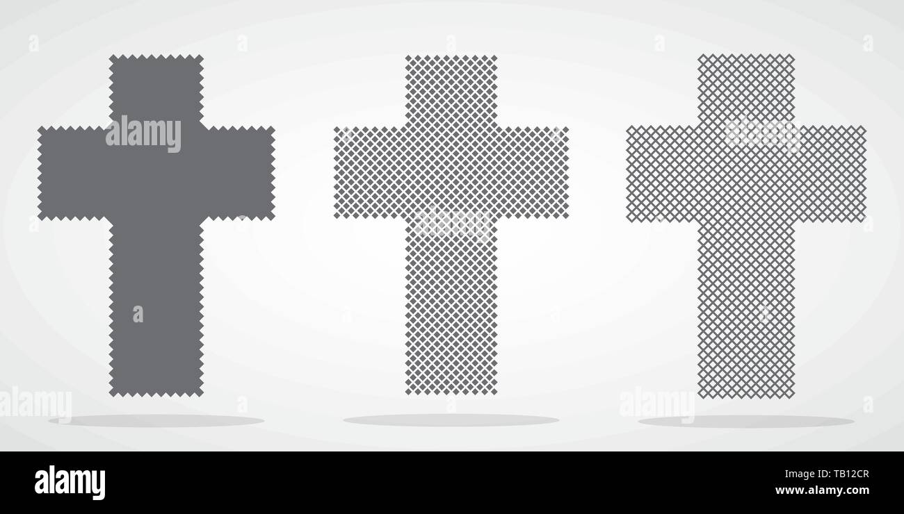 Pixel art design of Christian Cross. Vector illustration. Abstract ...