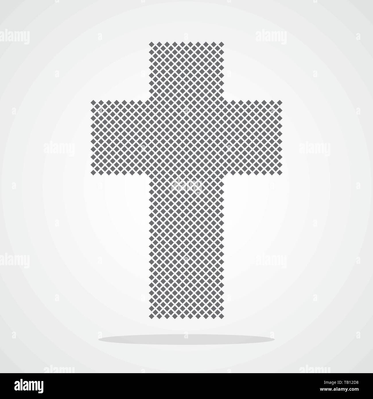 Pixel art design of Christian Cross. Vector illustration. Abstract ...