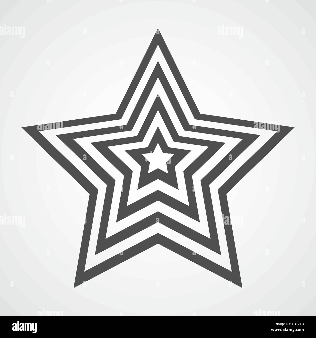 Star icon in flat design. Gray star icon on light background. Vector ...