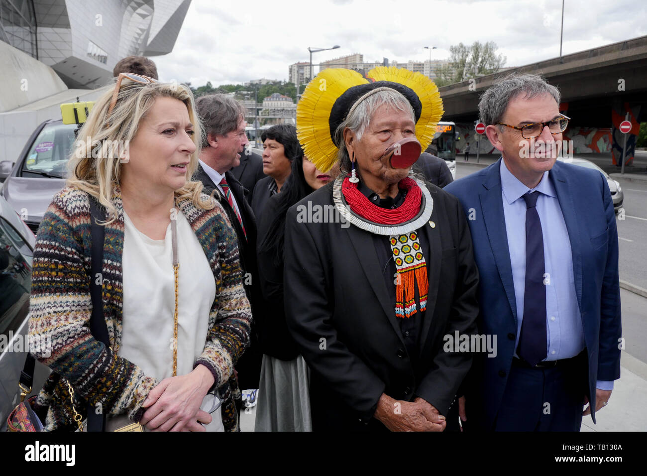 Chief Raoni appears in Lyon, France Stock Photo - Alamy