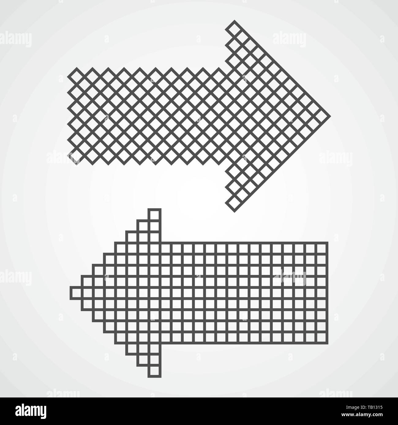 Pixel art design of Arrows. Vector illustration. Abstract Arrows in ...
