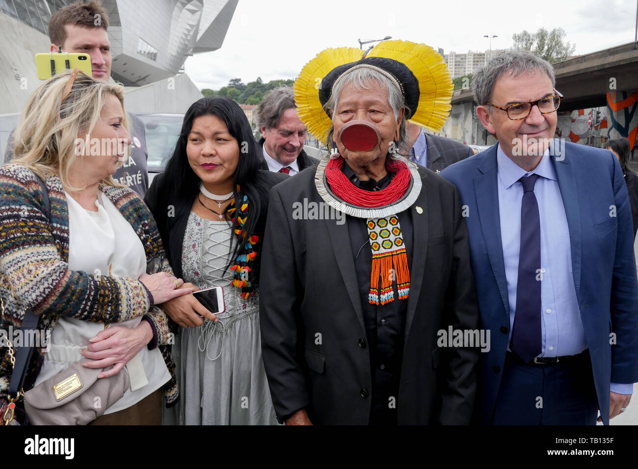 Chief Raoni appears in Lyon, France Stock Photo - Alamy