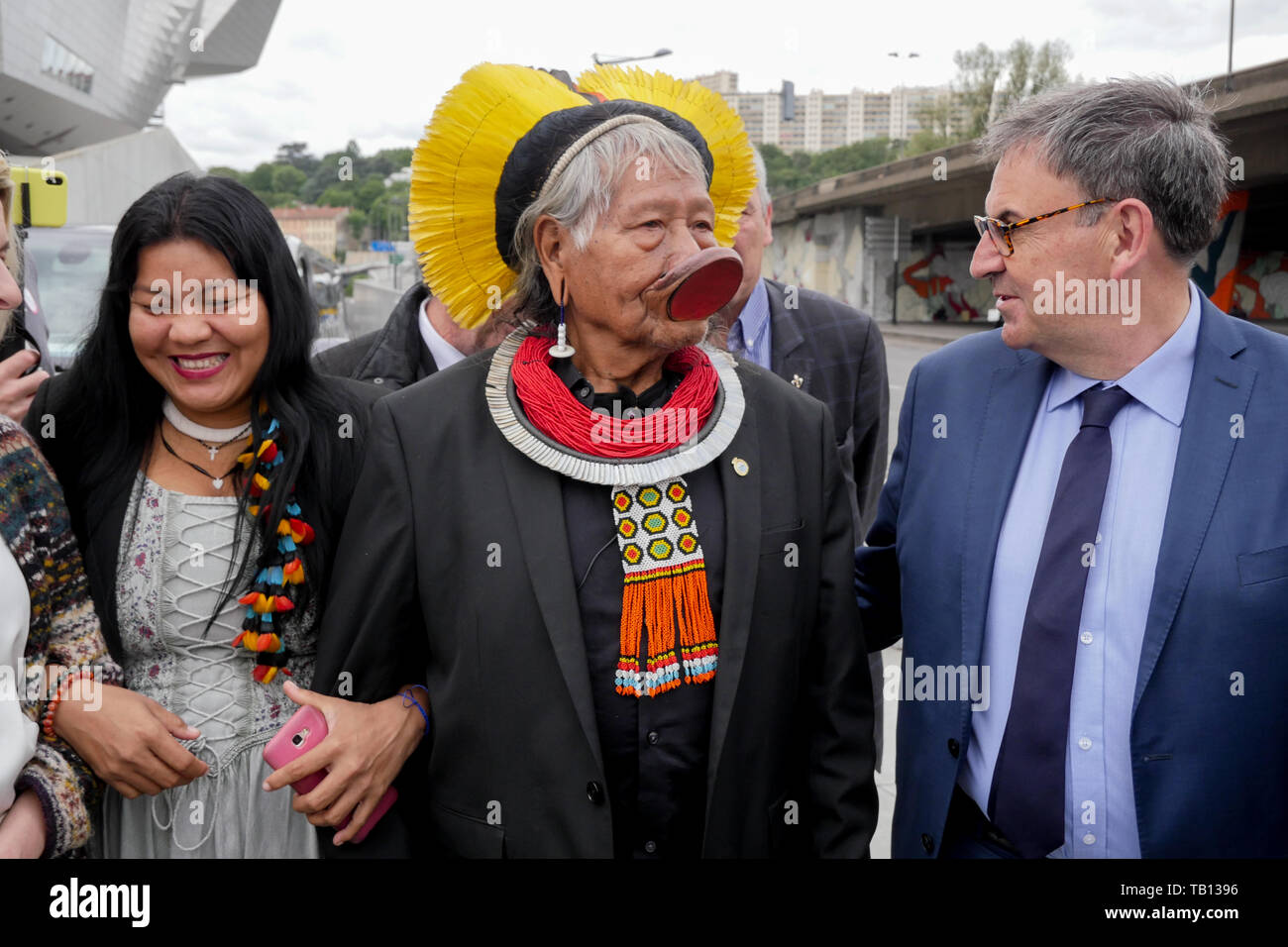 Chief Raoni appears in Lyon, France Stock Photo - Alamy