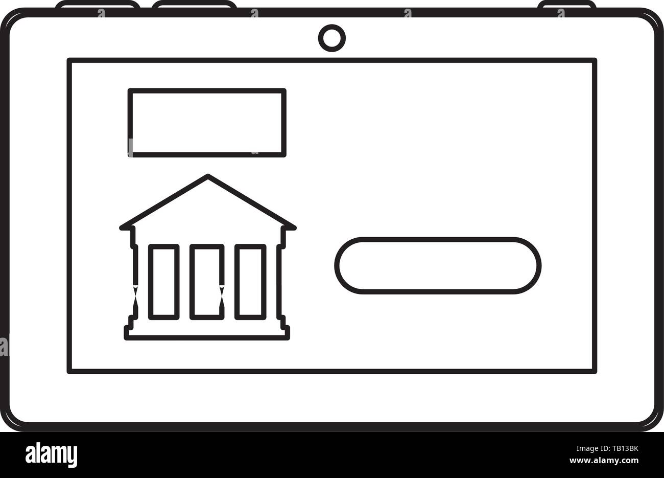 tablet with bank building ecommerce icons Stock Vector Image & Art - Alamy