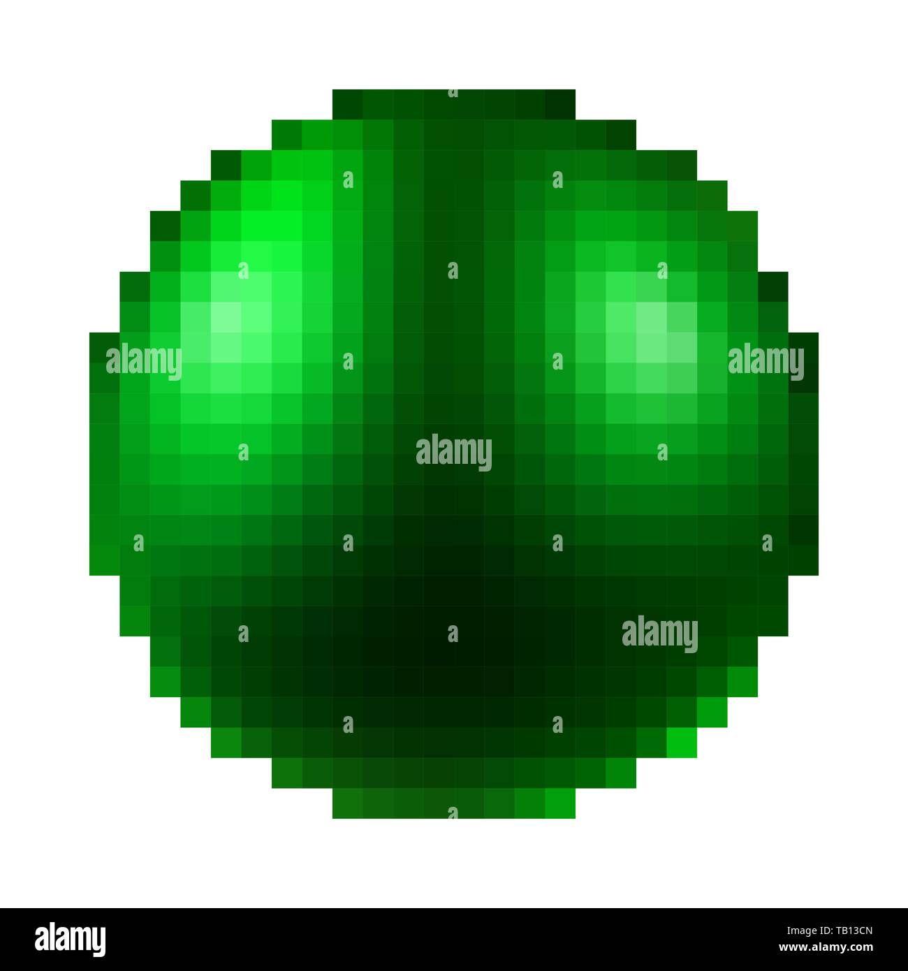 Green Ball in pixel art design. Vector illustration. Isolated Ball in ...